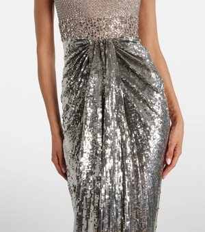 Jenny Packham Only You Beaded Sequined Tulle Gown