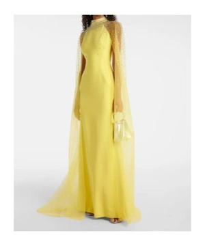 Jenny Packham Limelight Embellished Cape Gown