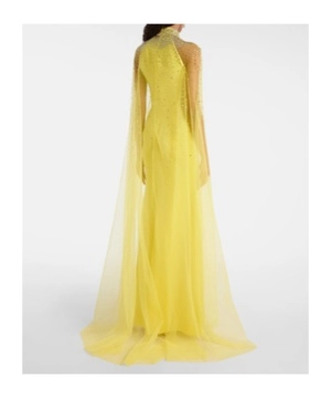 Jenny Packham Limelight Embellished Cape Gown