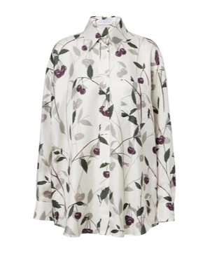 Stella McCartney Printed Silk Twill Shirt - White