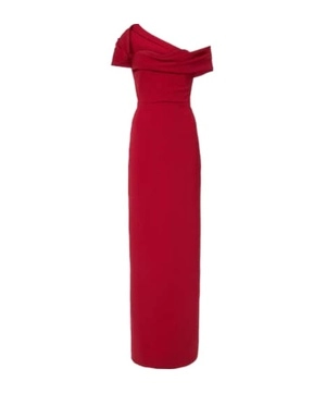Carolina Herrera Draped Off-shoulder Crêpe Gown - Red