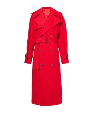Wardrobe.NYC Double-breasted Trench Coat - Red