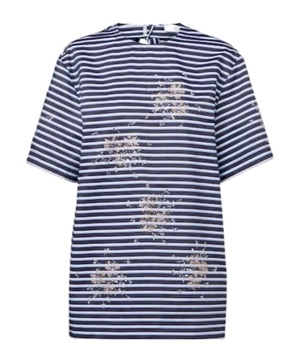 Rabanne Embellished Striped Cotton Jersey T-shirt - Multicolor