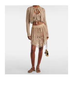 Rabanne Crochet Embellished Lamé Crop Top