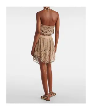 Rabanne Crochet Embellished Lamé Crop Top