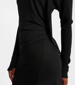 Victoria Beckham Draped Jersey Maxi Dress