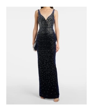 Alex Perry Singlet Crystal-embellished Velvet Gown