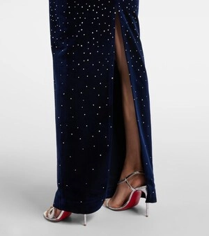Alex Perry Singlet Crystal-embellished Velvet Gown