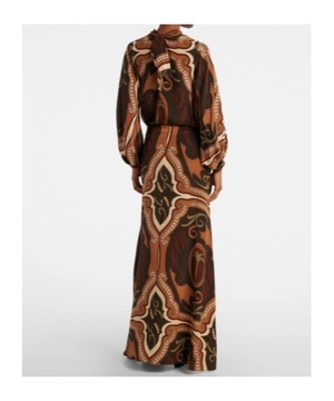 Johanna Ortiz Printed Silk Maxi Skirt