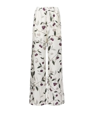 Stella McCartney Printed Silk Twill Wide-leg Pants - White
