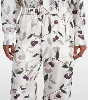 Stella McCartney Printed Silk Twill Wide-leg Pants