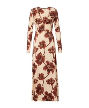Johanna Ortiz Floral Jersey Midi Dress - Nude