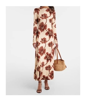Johanna Ortiz Floral Jersey Midi Dress