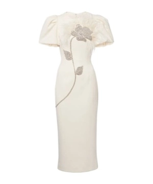 Rebecca Vallance Embellished Crêpe Cocktail Dress - White