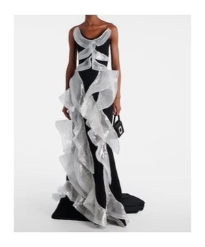 Maticevski Refraction Sequined Ruffled Gown