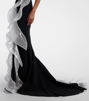 Maticevski Refraction Sequined Ruffled Gown