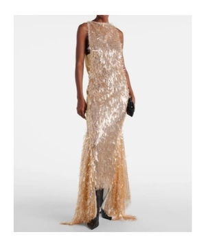 Maticevski Tiara Sequinned Asymmetric Gown