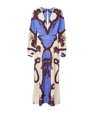 Johanna Ortiz Latitud Marina Printed Cotton Midi Dress - Nude