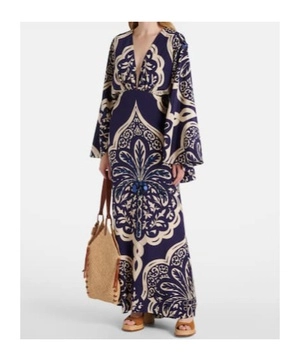 Johanna Ortiz Sequined Printed Silk Maxi Dress