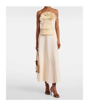 Johanna Ortiz Embellished Linen Maxi Dress