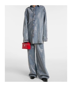 Stella McCartney Crystal-embellished Wide-leg Jeans