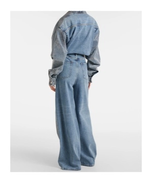 Stella McCartney Crystal-embellished Wide-leg Jeans