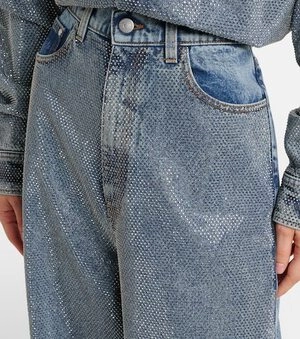 Stella McCartney Crystal-embellished Wide-leg Jeans