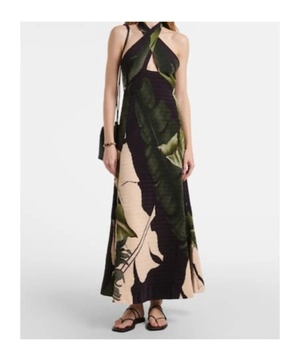 Johanna Ortiz Printed Halterneck Maxi Dress