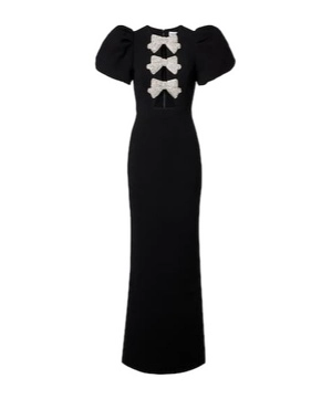 Rebecca Vallance Violetta Bow-detail Gown - Black