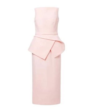 SAFIYAA LONDON Belted Crêpe Midi Dress - Pink