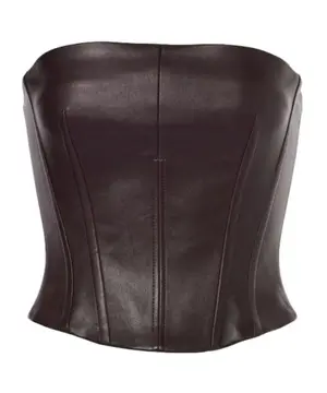 Stouls Rosalia Strapless Leather Corset Top