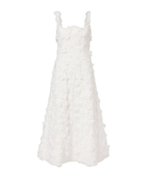 LEO Odette Floral-appliqué Lace Cocktail Dress - White
