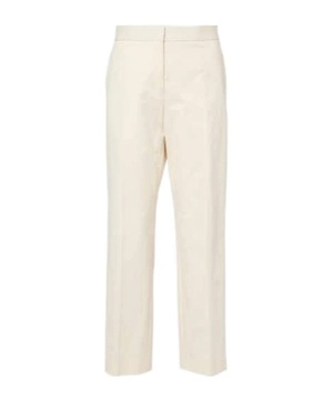 JIL SANDER Cropped Cotton Straight Pants - White