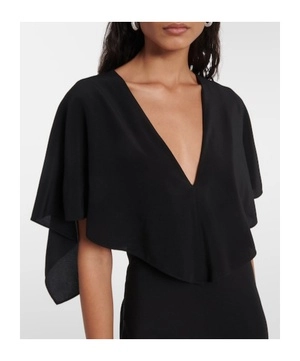 Stella McCartney Silk Maxi Dress With Cape Effect