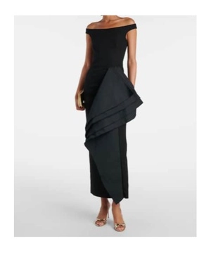 SAFIYAA LONDON Bree Draped Midi Dress