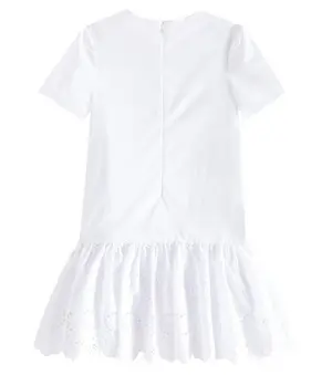 Dolce & Gabbana Logo Embroidered Cotton Dress