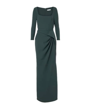 SAFIYAA LONDON Mahir Draped Crêpe Gown - Green