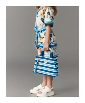 Dolce & Gabbana Printed Belted Cotton Poplin Shirt