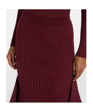 Stella McCartney Asymmetric Ribbed-knit Midi Skirt