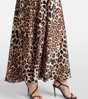 RODARTE Leopard-print Silk Satin Maxi Dress