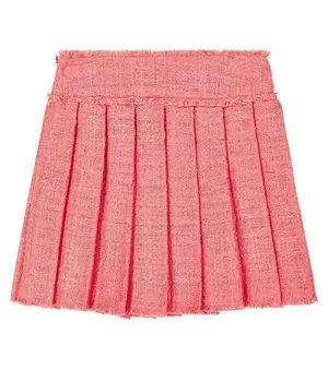 Dolce & Gabbana Pleated Cotton-blend Tweed Skirt