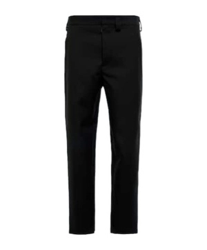 JIL SANDER Slim-fit Leather-trim Wool Pants - Black