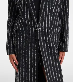 MUGLER Fine Striped Long-sleeve Coat