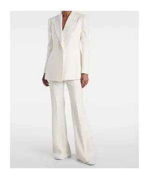 Gabriela Hearst Rhein Flared Silk Trousers - White
