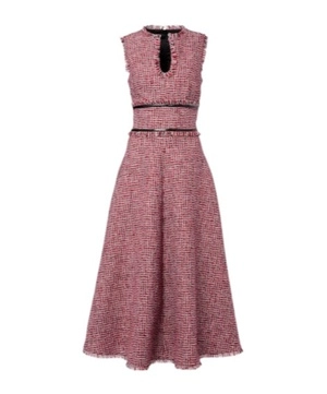 SAFIYAA LONDON Dorothy Tweed Midi Dress - Pink