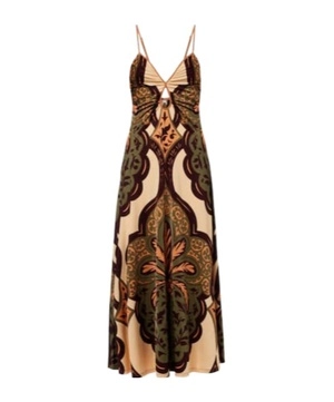 Johanna Ortiz Printed Jersey Midi Dress - Brown