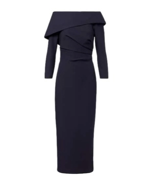 SAFIYAA LONDON Off-shoulder Crêpe Midi Dress - Black