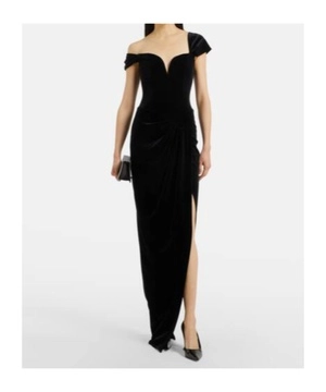 Alex Perry Asymmetric Velvet Bustier Gown