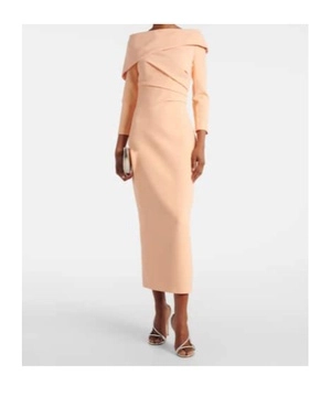 SAFIYAA LONDON Off-the-shoulder Midi Dress