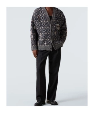 WALES BONNER Sibling Oversized Wool Cardigan